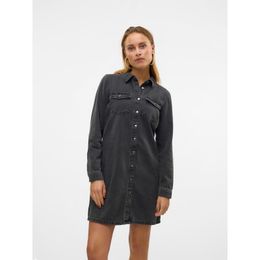 Véro Moda VERO MODA Jeanskleid »VMJENNIE LS SHORT DENIM DRESS GA NOOS« Brusttaschen Black Denim XL - N-Gr N-Gr XL Kurzes Denim-Kleid von Vero Moda