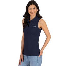 TRIGEMA Shirttop »Ärmelloses Poloshirt mit Kristallsteinen« 1 Stk. tlg. navy XL XL 94 % Baumwolle, Mako-supergekämmt, 6 % Elastan
