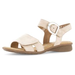 Gabor Keilsandalette »FLORENZ«, Keilabsatz, Sommerschuh, Riemchensandale in Schuhweite G (=weit) hellbeige 43 43 Keilsandalette mit rutschhemmender...