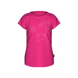 TRIGEMA T-Shirt »T-Shirt mit glitzerndem Pferde-Printmotiv« 1 Stk. tlg. hibiskus 140 140 Single-Jersey
