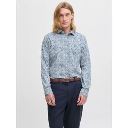 Jack & Jones JACK & JONES Langarmhemd »JPRBLABLACKPOOL STRETCH AOP LS SHIRT SN« Goblin Blue M - N-Gr N-Gr M Cooles Hemd von Jack & Jones