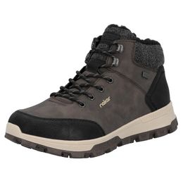 Rieker Winterboots mit komfortabler SoftFoam-Innensohle, Freizeitschuh, Schnürschuh braun-kombiniert 41 41 Mit wasserabweisender TEX-Membran