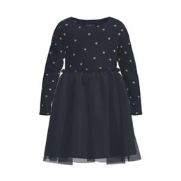 name it Tüllkleid »NMFNADJA LS DRESS NOOS« dark sapphire 122 - N-Gr N-Gr 122 Regular Fit Passform: Bequem und geeignet für jede Gelegenheit