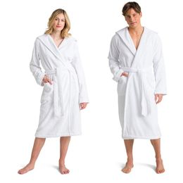 Möve MÖVE Unisex-Bademantel »Superwuschel Kapuze, ideal für Sauna & Spa, Hotelbademantel« 1 Stk. tlg., in Uni snow XL Länge: 120 cm Aus reiner...