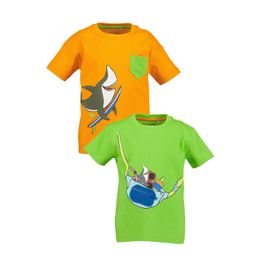 Blue Seven T-Shirt »T-Shirts« 2 Stk. tlg. M01 - ORANGE + HL GRÜN 92 92 Fröhliche Jungen-T-Shirts in leuchtenden Farben