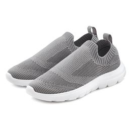 Lascana Sneaker Slipper, Halbschuh ultraleicht und zum Reinschlüpfen VEGAN grau 38 38 Passt sich optimal dem Fuß an dank weichem Textilmaterial