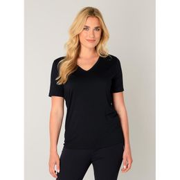Base Level Damen T-Shirt &raquo;Yanic&laquo; mit V-Ausschnitt blau 48