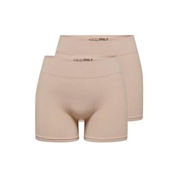 Only Damen Only Hotpants &raquo;ONLVICKY S-LESS MINI SHORTS 2-PACK&laquo; braun XS (34), N-Gr