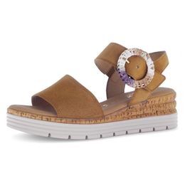 Gabor Keilsandalette &raquo;GENUA&laquo;, Sommerschuh, Riemchensandale, Komfortschuh in Weite G (=weit) braun 44 44 Keilsandalette mit gro&szlig;er Schlie&szlig;e auf dem...