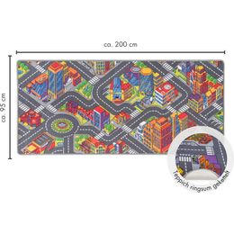ANDIAMO Kinderteppich »Straße, LAGERRÄUMUNG!« rechteckig 5 mm Höhe Straßen-Spiel-Teppich, Sonderposten, für Mädchen & Jungen multi; Höhe 7mm...