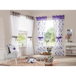 my home Gardine &raquo;Villars&laquo; &Ouml;sen 2 Stk. tlg. Vorhang, Fertiggardine, inkl. 2 Raffhalter, transparent, 2-er Set grau Voile, Polyester