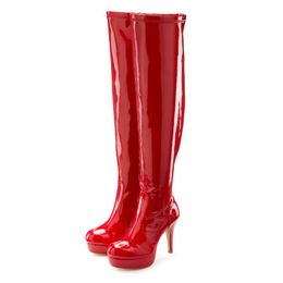 LASCANA Belle Affaire Overkneestiefel »High-Heel-Stiefelette mit Plateau, « in erotischer Lack-Optik rot 39 39 In modischer Lack-Optik ein...
