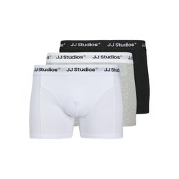 Jack & Jones JACK & JONES Trunk »JACSOHO SOLID TRUNKS 3 PACK NOOS« Packung, 3 Stk. tlg. White Pack:Black - Light Grey Melange S S Elastische Boxershorts von...