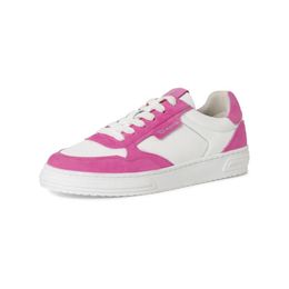 Tamaris Sneaker »Sneaker Leder/Synthetik« Weiß/Pink 37 37 Verschluss: Schnürung