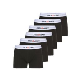 Jack & Jones JACK & JONES Trunk »JACOLD – Boxershorts mit farbigem Bund im 6er-Pack« Packung, 6 Stk. tlg., Druck, modisch, regular fit, Jersey Black Pack:6 x...