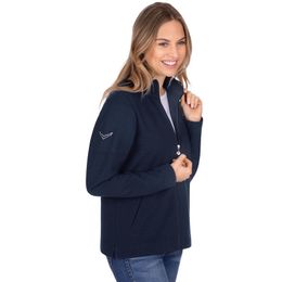TRIGEMA Sweatjacke »Jacke mit funkelnden Strass-Steinen« 1 Stk. tlg. navy XL XL Strukturierte Sweat-Qualität