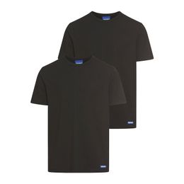 HUGO BLUE T-Shirt »BLUE Naolo« Packung, 2 Stk. tlg. mit Markenlabel am Saum Black001 M M T-Shirt 2er Packung von Hugo BLUE Menswear