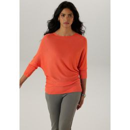 Aniston SELECTED Strickpullover mit U-Boot-Ausschnitt orange 36 36 Feinstrick-Pullover aus weicher Viskosemischung