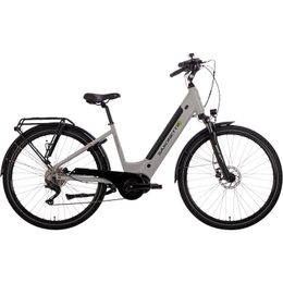 Saxonette Damen SAXONETTE &raquo;Premium Sport (Wave)&laquo; 10 Gang Kettenschaltung Mittelmotor 250 W Pedelec, Elektrofahrrad f&uuml;r Damen u. Herren silber