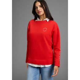 FAYN SPORTS Sweater Weite Oversize‐Passform mit Logo‐Print auf Brust und Ärmel rot 48/50 48/50 Sweater von FAYN SPORTS