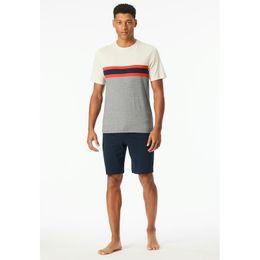 Schiesser Shorty »Casual Nightwear« 2 Stk. tlg., Shorts in Uni mit Bindeband am Bund 501-hellrot 50 50 Kurzer Herrenschlafanzug