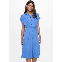 Only Hemdblusenkleid »ONLHANNOVER S/S SHIRT DRESS NOOS WVN« Brusttaschen Sommerkleid ultramrine 40L - N-Gr N-Gr 40L Pflegeleichtes und schnell...