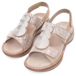 Ara Sandale »HAWAII«, Sommerschuh, Sandalette, Keilabsatz, in Bequemweite G (= weit) sand-silberfarben 35 35 Sandale mit dekorativem Schmuckelement