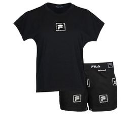 Fila Shorty »WOMAN JERSEY PYJAMAS« 2 Stk. tlg., mit auffälligem Logodruck, Rundhalsausschnitt BLACK XL XL Damen Pyjama von Fila
