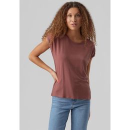 Véro Moda VERO MODA Rundhalsshirt »VMAVA PLAIN SS TOP GAJRS NOOS« Rose Brown S S Kurzarm-Design, ideal für warme Tage oder als Layering-Basis