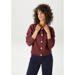 Aniston CASUAL Strickjacke aus effektvollem Melange-Garn - NEUE KOLLEKTION bordeaux-meliert 36 36 Jacke in weicher Strick-Qualität