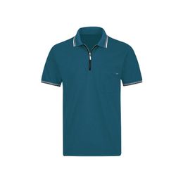 TRIGEMA Poloshirt »Poloshirt mit Reißverschluss« 1 Stk. tlg. petrol L L DELUXE-Piqué-Qualität