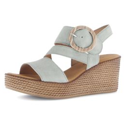 Gabor Keilsandalette, Sommerschuh, Riemchensandale mit Best Fitting-Ausstattung hellkhaki 36 36 Sandalette mit modischem 7,5 cm Keilabsatz in...