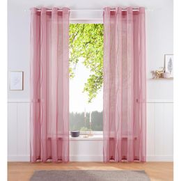 my home Gardine &raquo;Dimona&laquo; &Ouml;sen 2 Stk. tlg. 2er-Set, transparent, Voile, Polyester ros&eacute; Obermaterial: 100% Polyester 145 cm