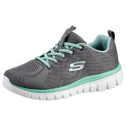 Skechers Sneaker »GRACEFUL - GET CONNECTED« Freizeitschuh, Halbschuh, Schnürschuh in Schuhweite G (weit) grau-mint 36 36 Mit Kontrastdetails und...