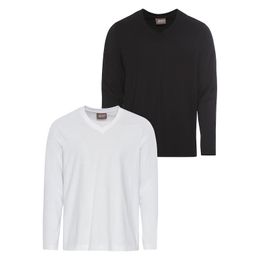MAN'S WORLD MAN'S WORLD Langarmshirt »CIRCULAR COLLECTION« Packung, 2-er Pack, 2 Stk. tlg. auch zum Unterziehen schwarz-weiss M (48/50) M (48/50) Langarmshirt...