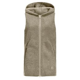 Jack Wolfskin Fleeceweste »HIGH CURL LONG VEST W« anis L (42/44) L (42/44) Lange Sherpa Fleeceweste mit Kapuze