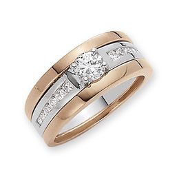 Firetti Ring-Set »Multipack Schmuck Geschenk Silber 925 Fingerringe« mit Zirkonia (synth.) silberfarben-roségoldfarben-kristallweiß 19...