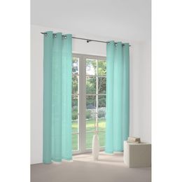WIRTH Vorhang &raquo;Peschiera&laquo; &Ouml;sen 1 Stk. tlg. echtes Seiden-Garn verwebt gr&uuml;n Obermaterial: 70% Polyester, 30% Seide 145 cm
