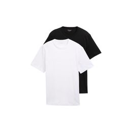 Tom Tailor T-Shirt Packung, 2 Stk. tlg. mit Ton-in-Ton Logo black M M T-Shirt von Tom Tailor im 2-er Pack