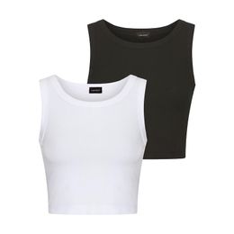 Laura Scott Crop-Top 2-er Pack, in Rippenqualit&auml;t weiss/schwarz 32/34 32/34 DP Crop Top von Laura Scott