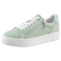 Tamaris Plateausneaker, Freizeitschuh, Halbschuh, Schnürschuh mit gepolstertem Schaftrand mint 37 37 Trendiger Sneaker mit seitlichem Reißverschluss