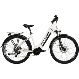 Totem »DLT-40« 9 Gang Shimano Altus Schaltwerk Kettenschaltung Mittelmotor 250 W Pedelec, Elektrofahrrad für Herren Weiß+schwarz