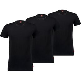 Levi's LEVI'S T-Shirt Packung, 3er-Pack, Rundhalsausschnitt, Kurzarm, elastisch jet black M M T-Shirt von Levi's
