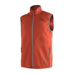 Maier Sports Softshellweste »Brims Vest M« atmungsaktive Herren Weste, wasserabweisende Outdoorweste ziegelrot 46 46 Sehr leichtes Softshell für...