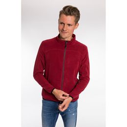DEPROC Active Fleecejacke »KIRKVALE MEN« weiche Fleecejacke in traditioneller Optik weinrot L L Leichte Basic-Fleecejacke mit Stehkragen