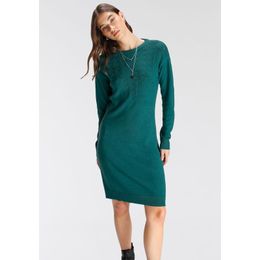 Tamaris Strickkleid Mini-L&auml;nge, modischer Ajourstrick pertol melange 46 - N-Gr N-Gr 46 Modisches Strickkleid in figurschmeichelndem Schnitt