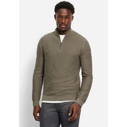 OLYMP Troyer »Strick Casual« mit modischer Struktur oliv L L Strickpullover mit Stehkragen von OLYMP