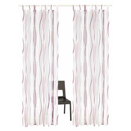 my home Gardine &raquo;DIMONA&laquo; Schlaufen 2 Stk. tlg. 2-er Set, Voile, Polyester, Wellen wei&szlig; Voile, Polyester