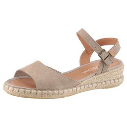VERBENAS Sandale »VALERIE SERRAJE«, Sommerschuh, Riemchensandalette, Urlaubschuh mit Keilabsatz taupe 39 39 Mit verstellbarem Riemchen