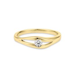 Bruno Banani Fingerring »Schmuck Geschenk Silber 925 Damenring« mit Zirkonia (synth.) gelbgoldfarben-kristallweiß 56 Edler Bruno Banani Fingerring...